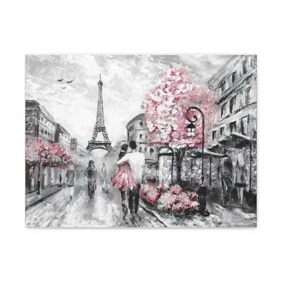 Express Your Love Gifts | Art | Couple Hug Pink Paris France Canvas ...